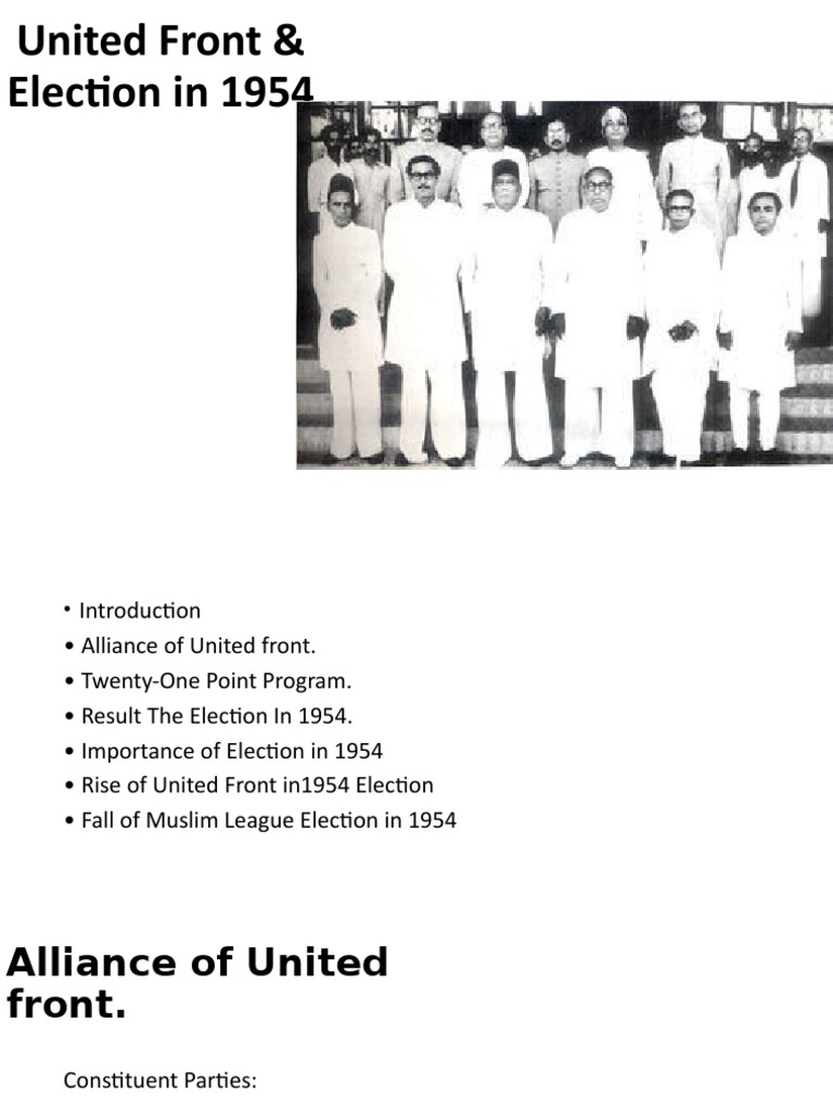 United Front and Election in 1954 | PDF | Pakistan | Pakistan–United ...