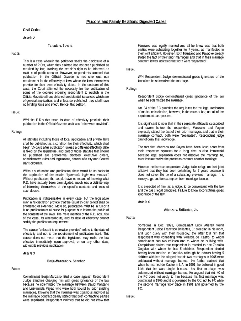 PFR Cases 4 | PDF | Divorce | Annulment