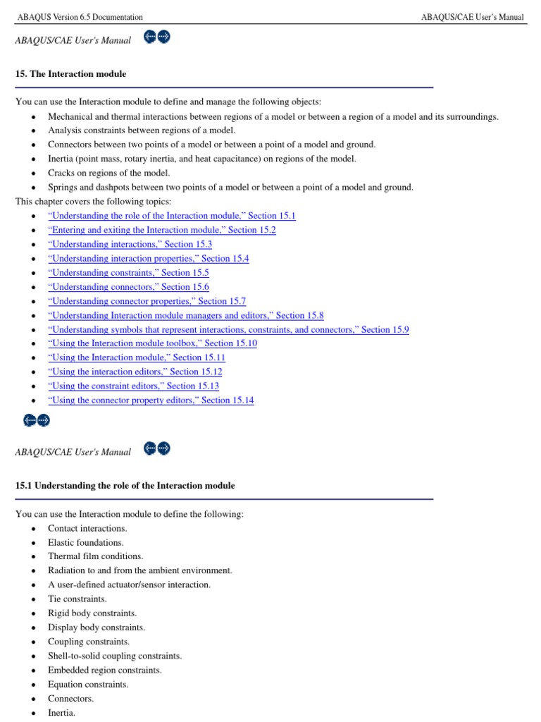 Interaction Module in Abaqus | PDF | Heat Transfer | Kinematics