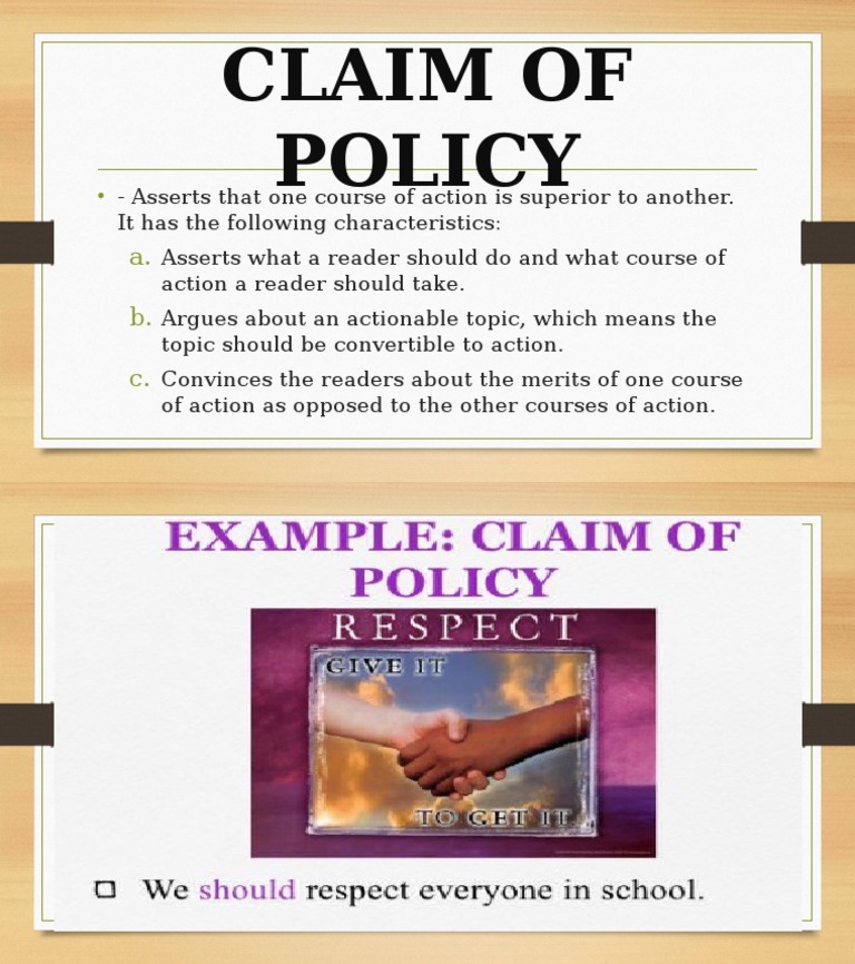 TYPES OF CLAIMS - Claim of Policy | PDF