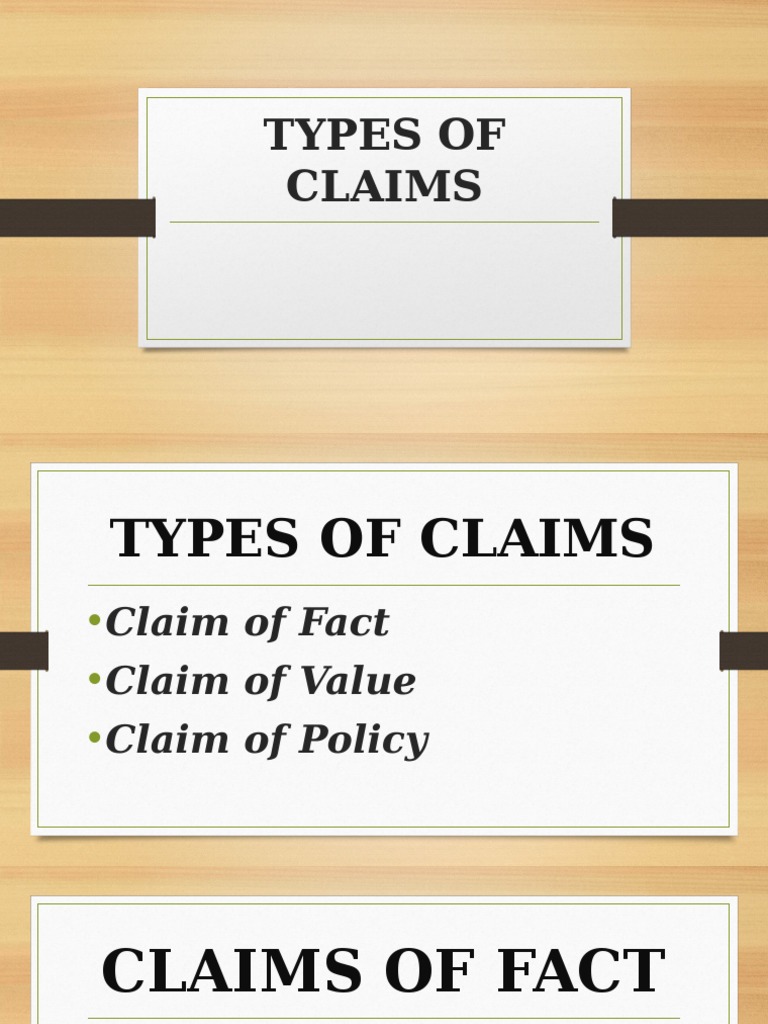TYPES OF CLAIMS - Discussion | PDF | Causality | Starvation