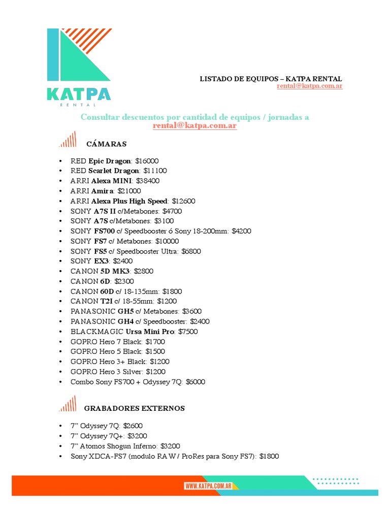 Equipos Katpa Last | PDF | Lentes | Equipo