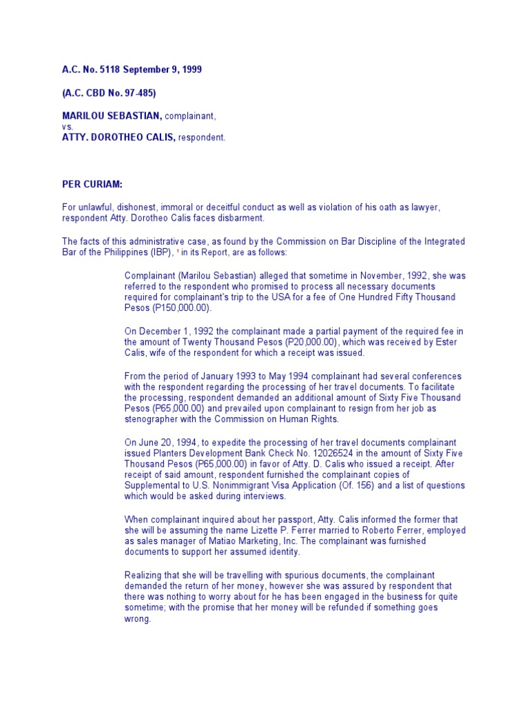 Atty Dorotheo Calis faces disbarment for deceiving client, issuing fake ...
