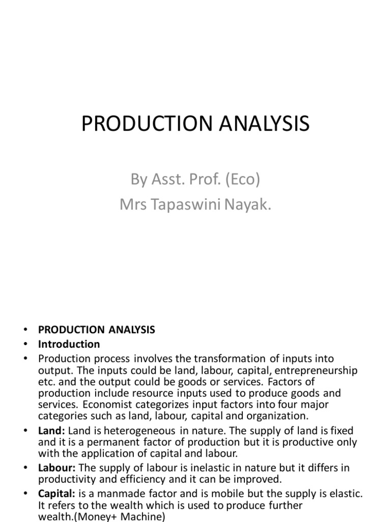 Understanding Production Analysis | PDF | Production Function | Labour ...