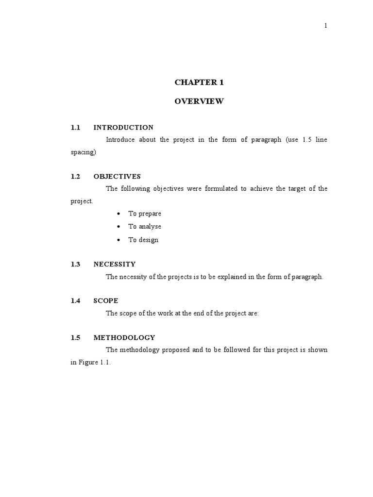 B.Tech - Major Project - Chapter 1 Sample Format - 2020 | PDF | Design ...