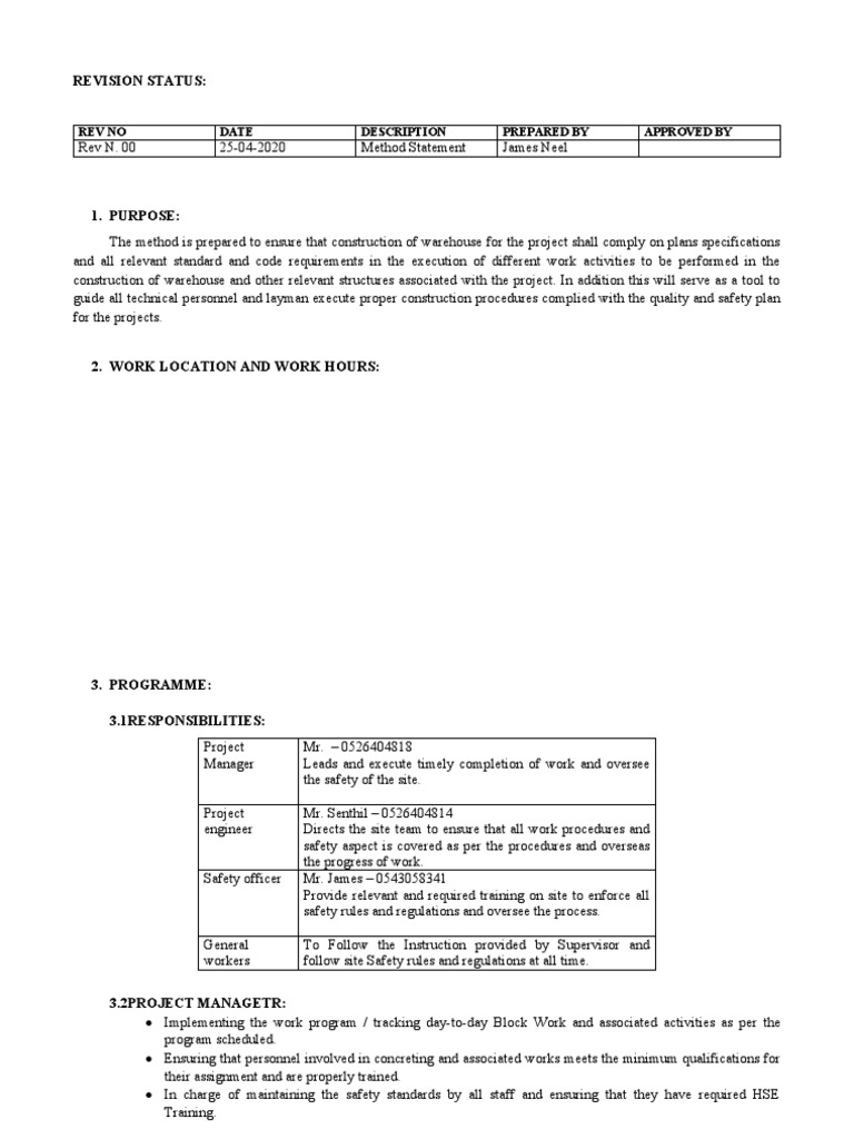 Revision Status:: Rev No Date Description Prepared by Approved by | PDF ...