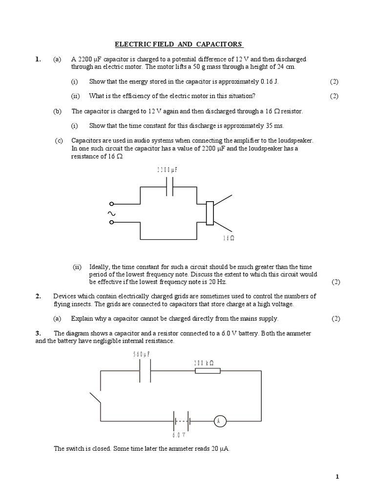 Electric Field and Capacitors | PDF | Ionization | Capacitor