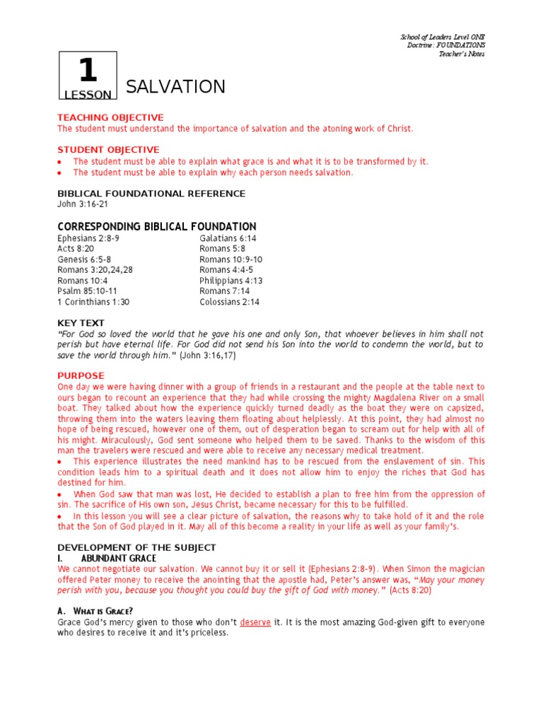 01 Salvation | PDF | Justification (Theology) | Salvation