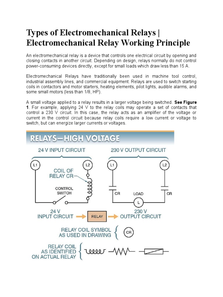 Types of Electromechanical Relays | PDF | Relay | Switch