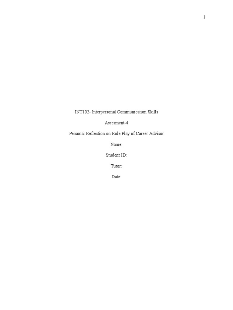 Career Advisor Role Play Reflection | PDF | Cognitive Science ...