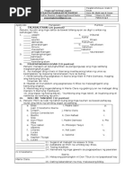 UNANG MARKAHANG PAGSUSULIT-GRADE 9 With Answer key-MA'AM NERY H. SALAZAR MT-II | PDF