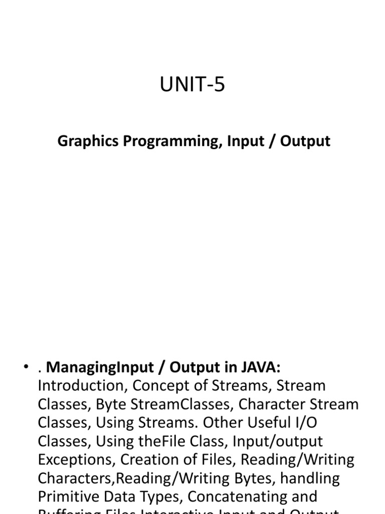 JAVA UNIT 5 Graphics PDF | PDF | Java (Programming Language) | Software Engineering