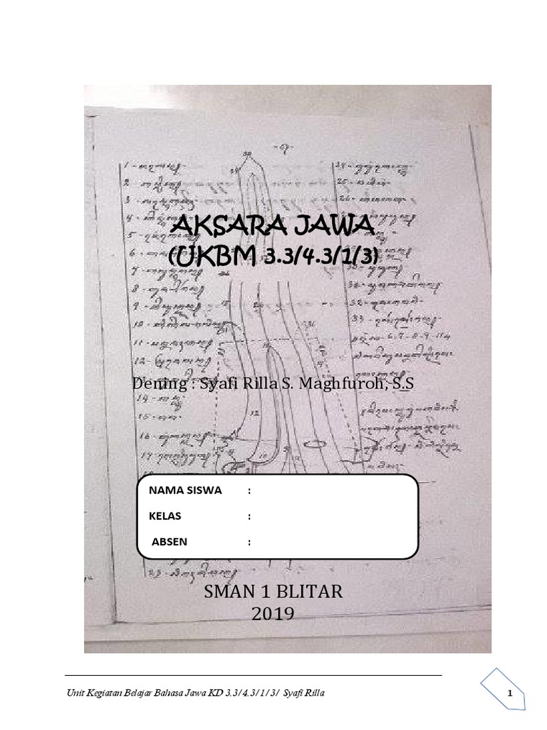UKBM 3.3 Aksara Jawa 2019 | PDF