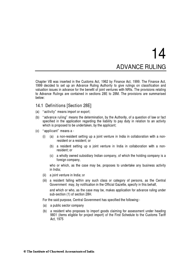 Advance Ruling: 14.1 Definitions (Section 28E) | PDF | Joint Venture ...