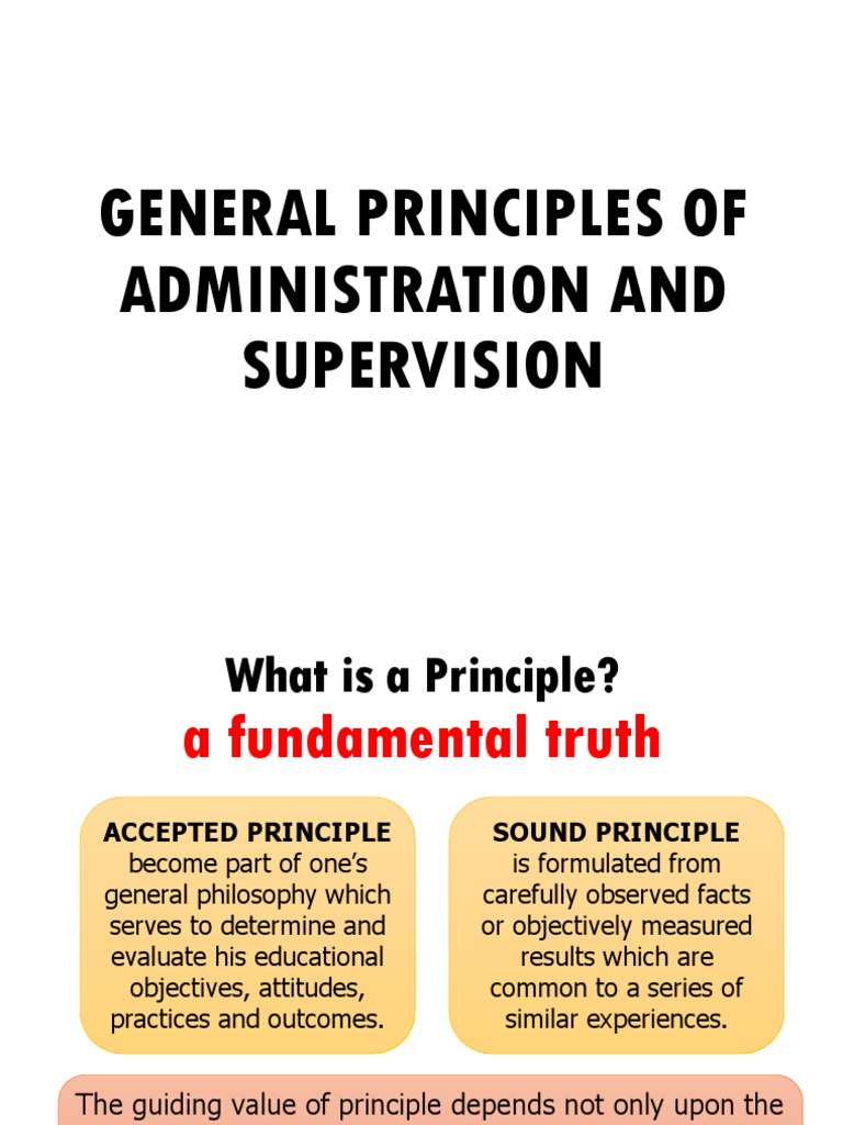 General Principles of Administration and Supervision PDF | PDF ...