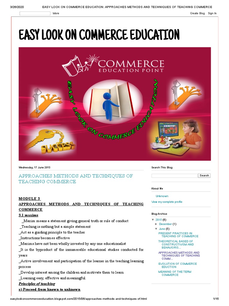 Teaching Techniques in Commerce Education | PDF | Debits And Credits ...
