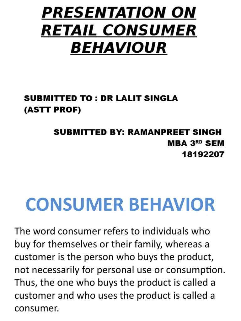 Consumer Behavior Presentation | PDF