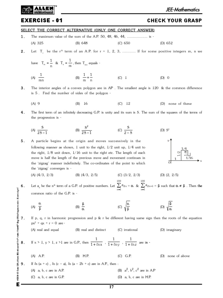 Sequence and Series Exercise Solutions | PDF | Algebra | Numbers