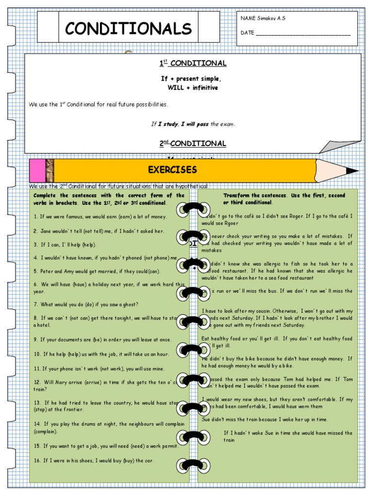 CONDITIONALS 1st 2nd 3rd | Download Free PDF | Morphology | Language Mechanics