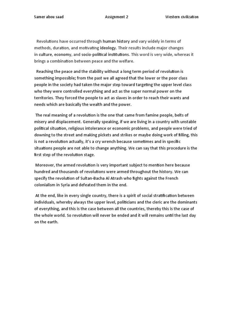 Samer Abou Saad Assignment 2 Western Civilization | PDF | Politics