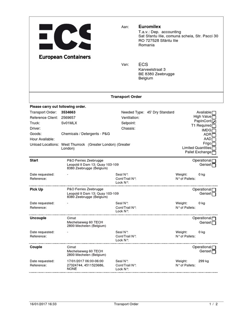 Transport Order for Logistics Teams | PDF | Land Transport | Trade