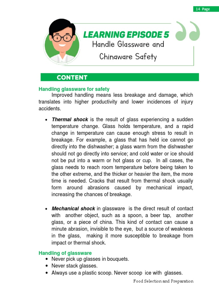 Handle Glassware and Chinaware Safety | PDF | Mug | Dishwasher