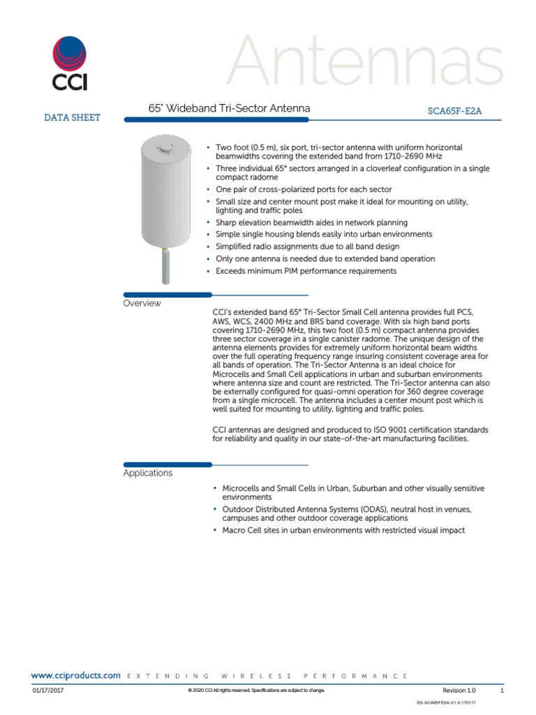 65° Wideband Tri-Sector Antenna | PDF | Decibel | International ...