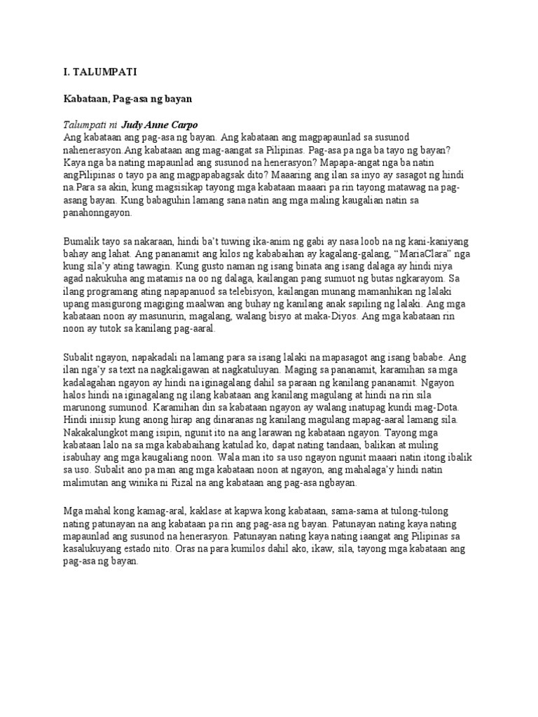 Talumpati at Tula | PDF