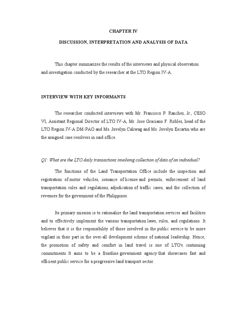 Discussion, Interpretation and Analysis of Data | PDF | Government ...