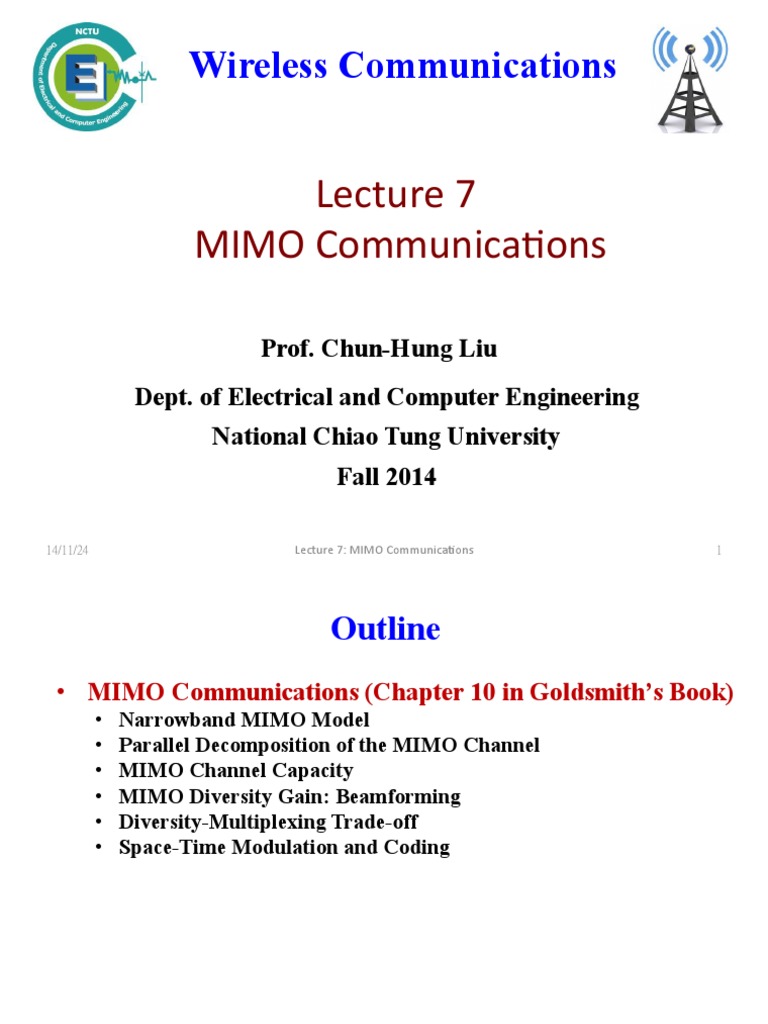 Mimo Pdf Pdf Mimo Matrix Mathematics