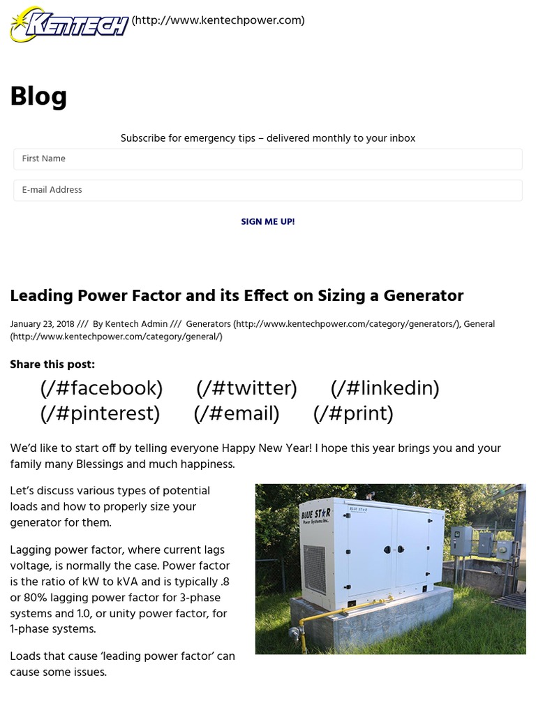 Leading Power Factor and Its Effect On Sizing A Generator - Kentech ...