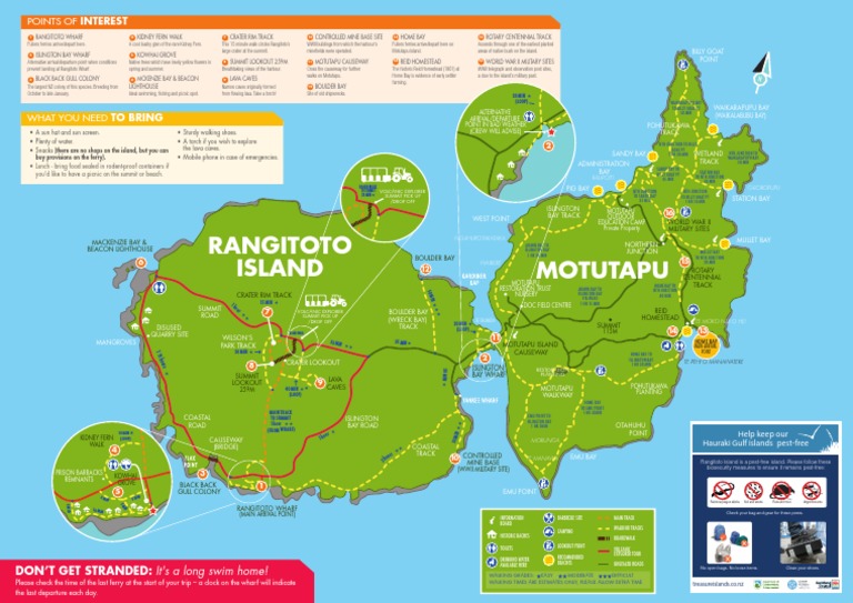 Rangitoto Map - A4 Download PDF | PDF | Nature