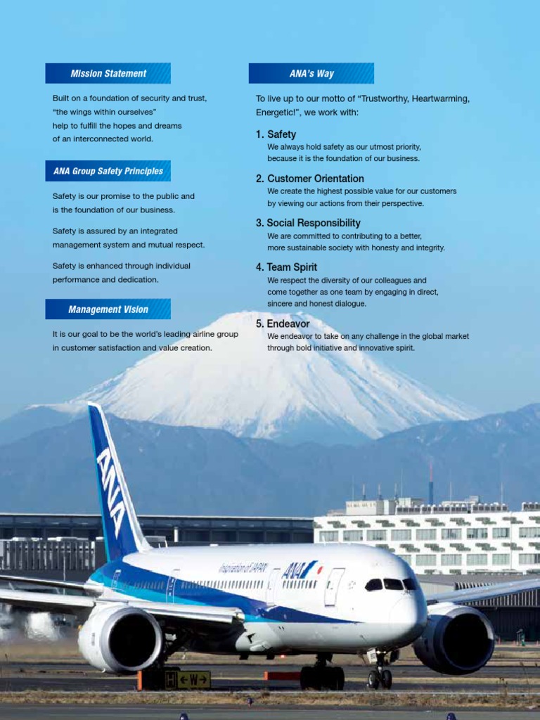 Mission Statement ANA's Way: ANA Group Safety Principles | PDF | Equity ...