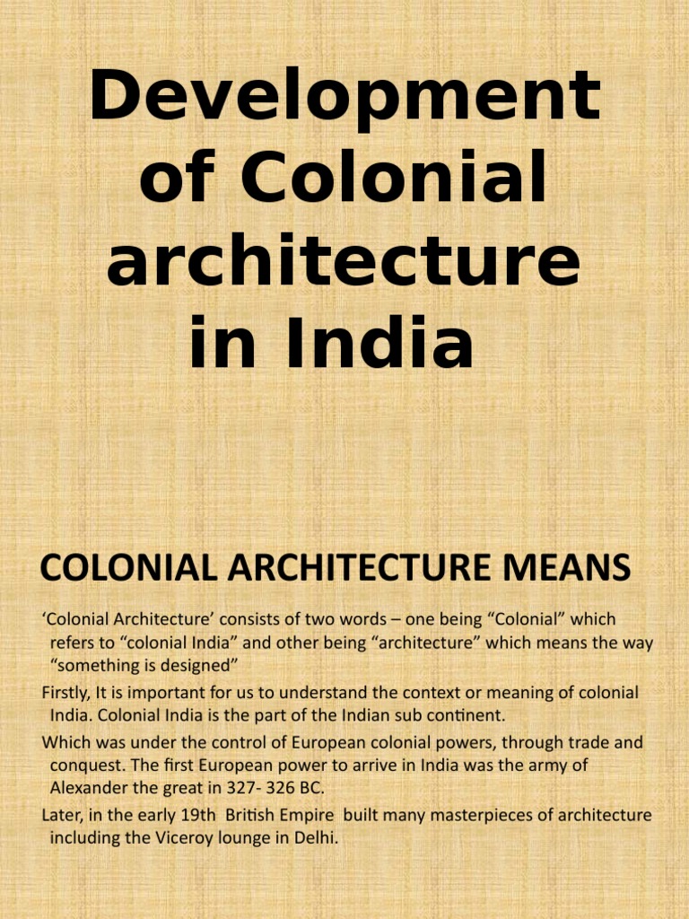Development of Colonial Architecture in India | PDF | Art Media ...