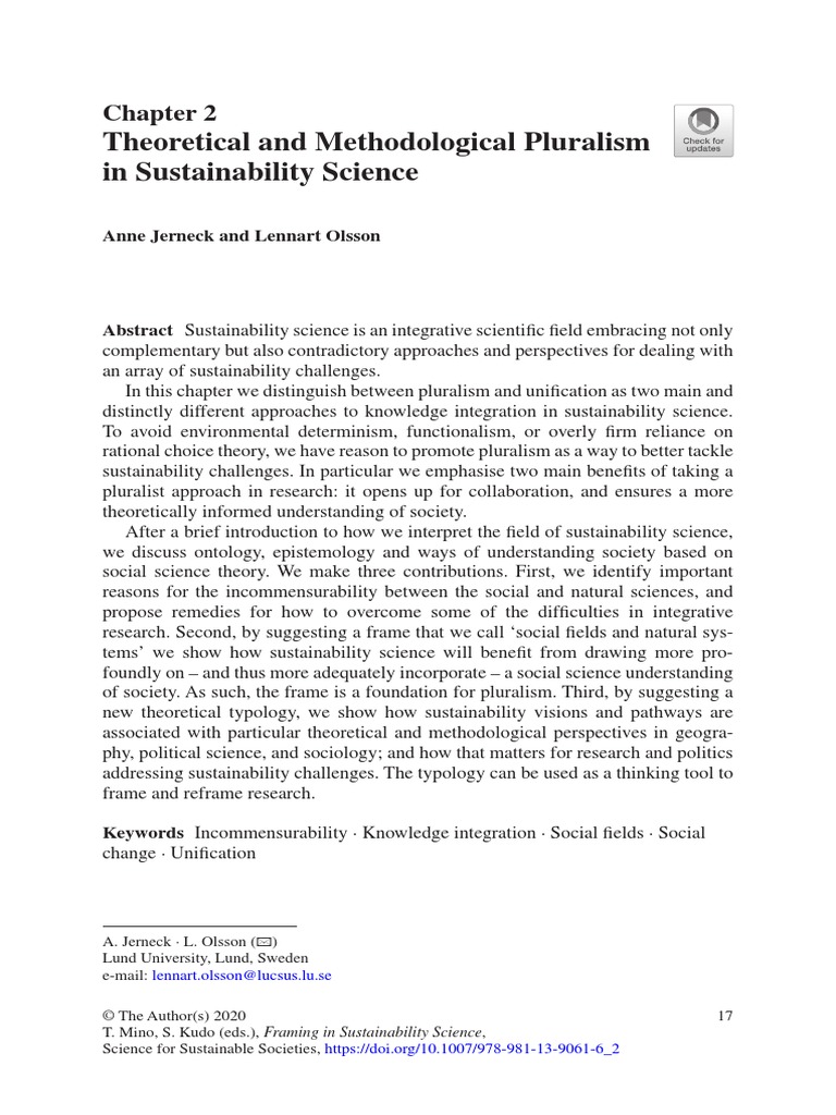 Theoretical - and - Methodological - Pluralism - in - Sustainability ...