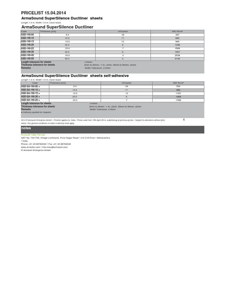 Armasound - Pricelist | PDF | Business