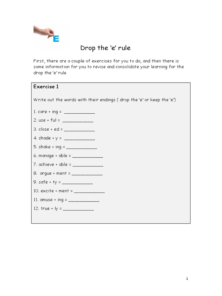 Drop The E' Rule: Exercise 1 | Download Free PDF | Argument | Symbols