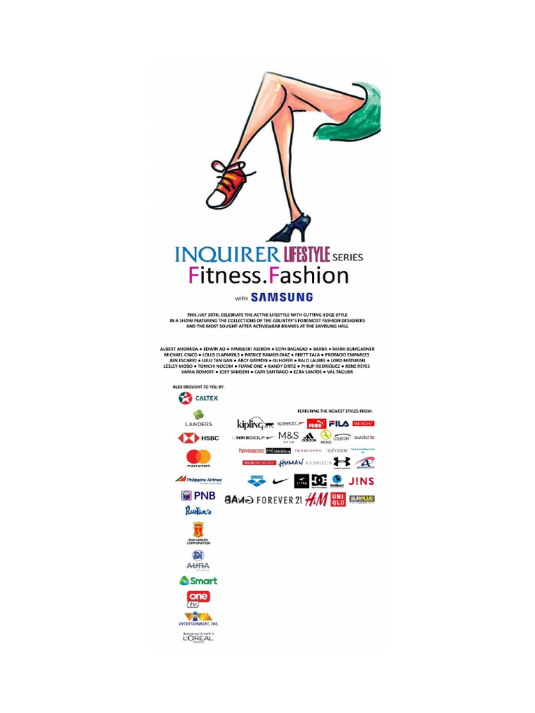 About The Inquirer Lifestyle Series Fitness Fashion With Samsung Show ... About The Inquirer Lifestyle Series Fitness Fashion With Samsung Show ...
