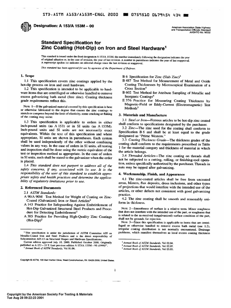 Astm A153 | PDF