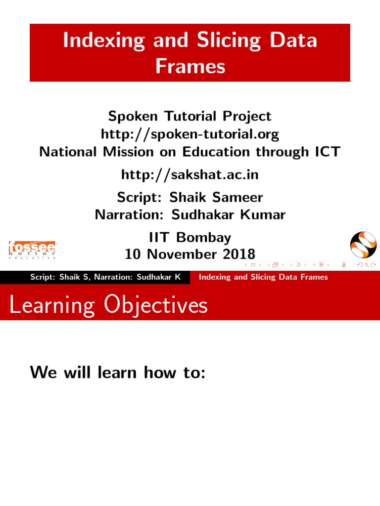 Indexing and Slicing Data Frames | PDF | System Software | Computer Data