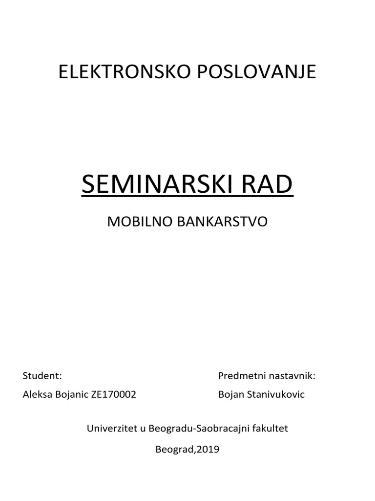 Elektronsko Poslovanje-Mobilno Bankarstvo | PDF