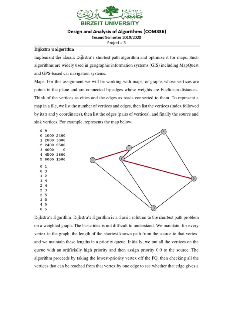 Design And Analysis Of Algorithms Com336 Dijkstras Algorithm Pdf Vertex Graph Theory