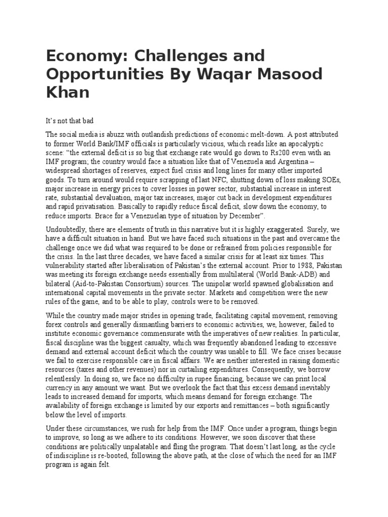 Economic Challenges and Opportunities | PDF | Government Budget Balance ...