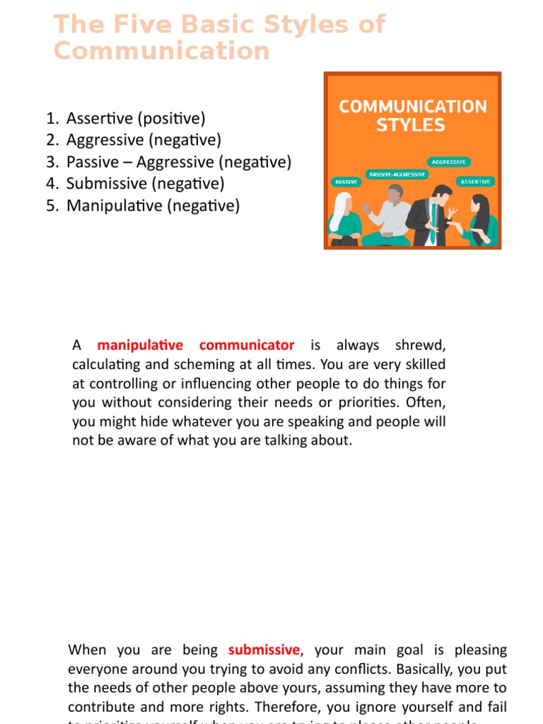 The Five Basic Styles of Communication | PDF | Collectivism | Social ...