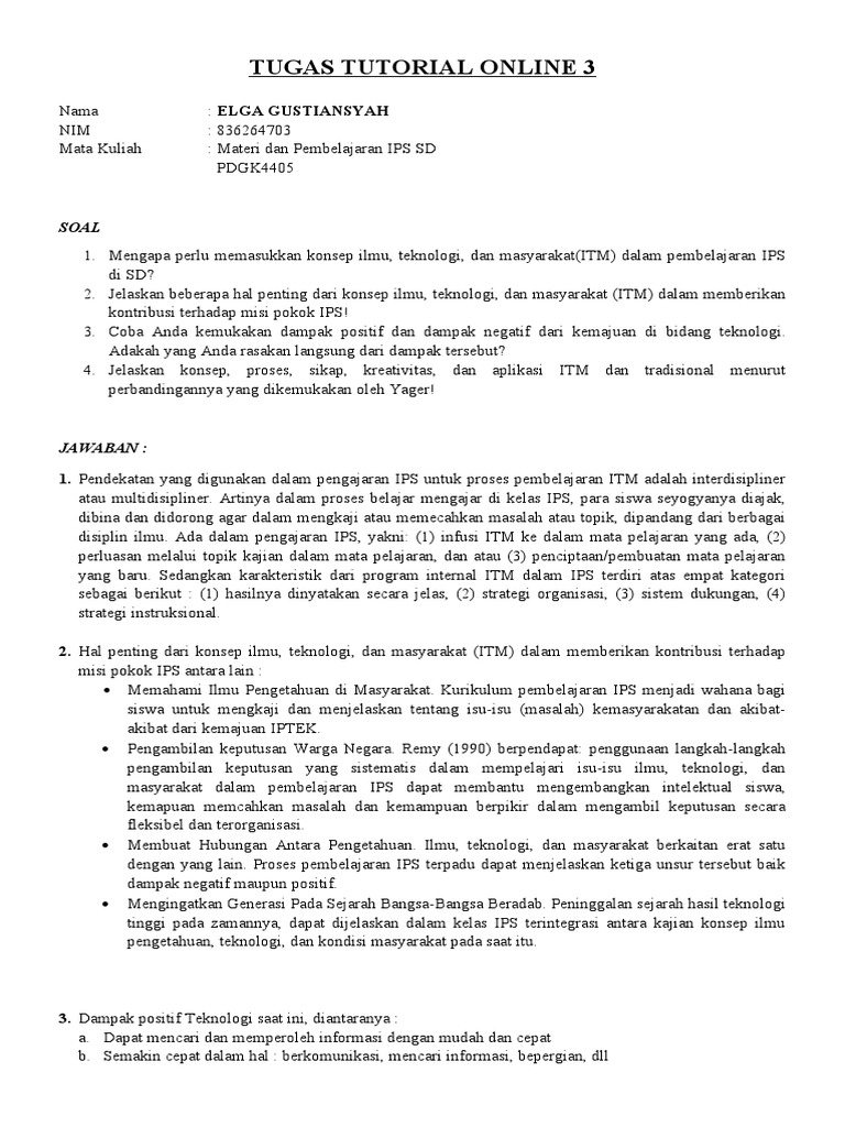 Mengembangkan IPS Melalui ITM | PDF