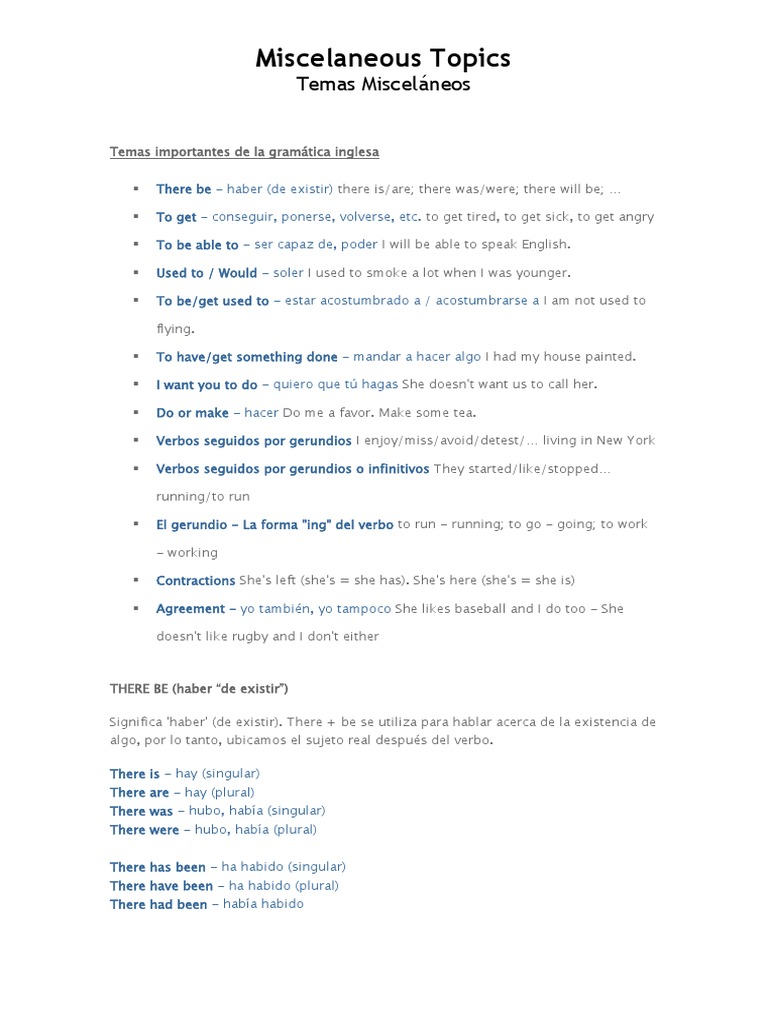 Temas Misceláneos: Miscelaneous Topics | PDF | Linguistic Morphology ...