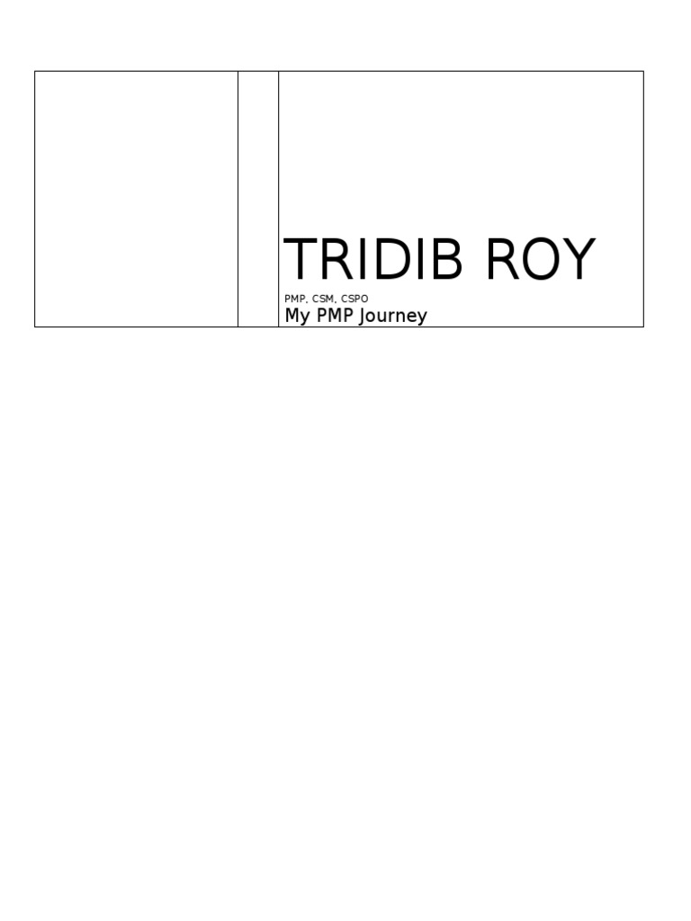 Tridib Roy-PMP Journey | PDF | Project Management Professional | Test ...