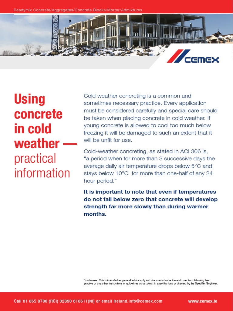Cold Weather Concreting | PDF | Frost | Concrete