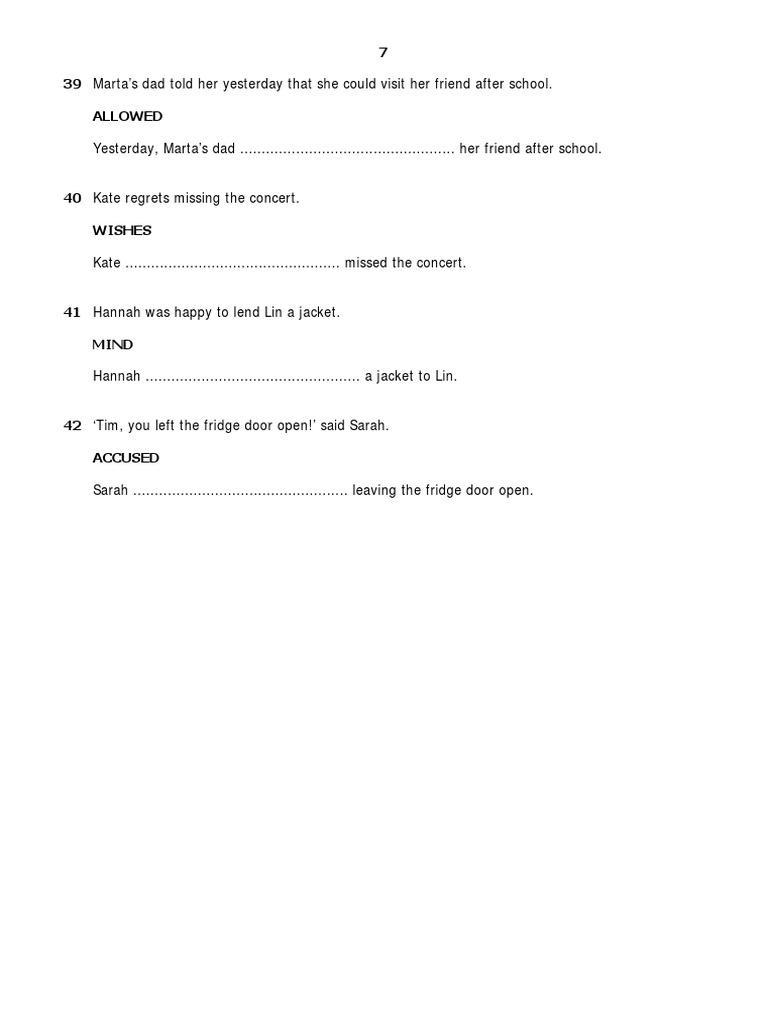 Firstfor Schools Sample Use of English Paper-7 PDF | PDF