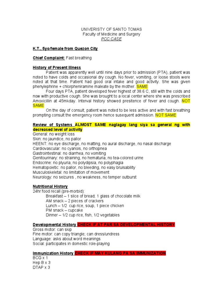 PCC Case | PDF | White Blood Cell | Medical Specialties